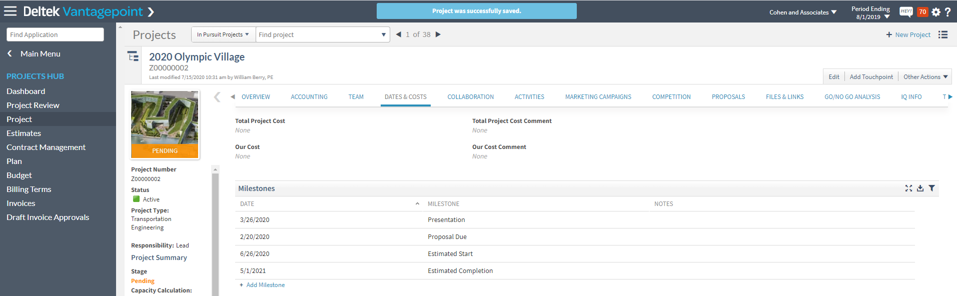 Easily Capture Project Information Using Deltek Vantagepoint